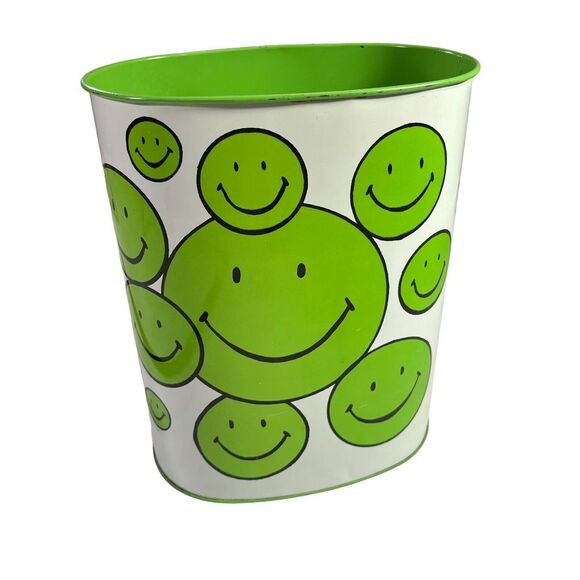 Media | Vintage Smiley Face Smile Mcm Mod 197s Trash Can Cheinco Metal ...